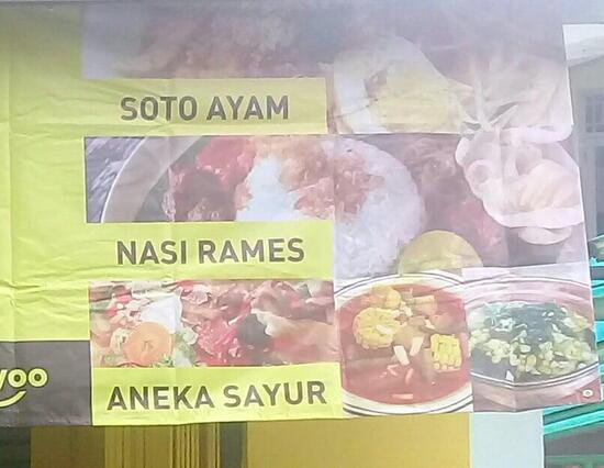 Menu at Wahyoo Warteg Sinta Bahari restaurant, South Jakarta