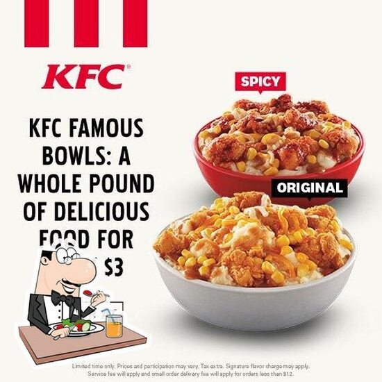 Menu at KFC fast food, Kahului