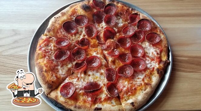 Carta de pizzería slice of matchbox, Fairfax