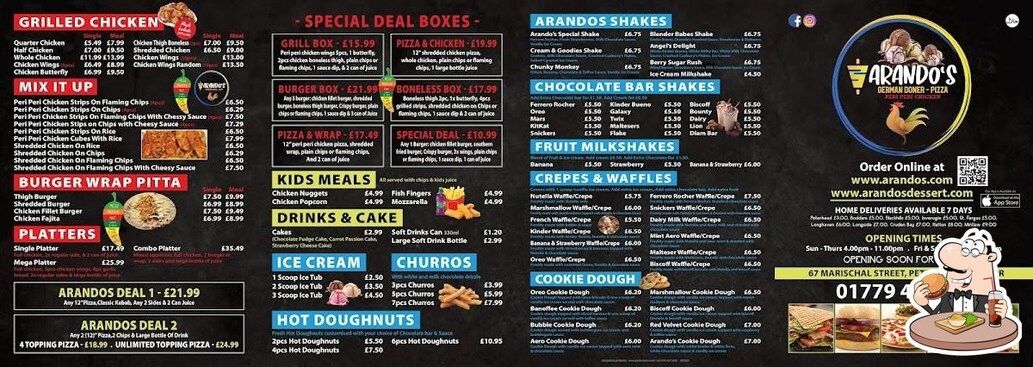 Arandos Peterhead in Peterhead - Restaurant menu and reviews