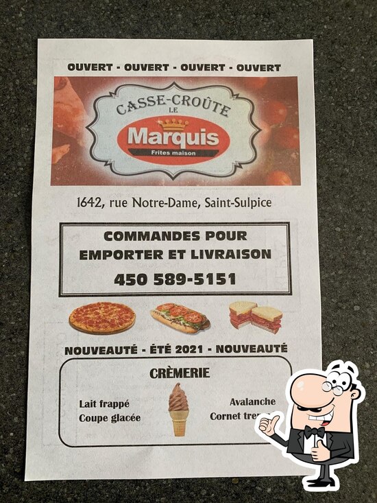 Menu au Casse-croûte Le Marquis restaurant, Saint-Sulpice