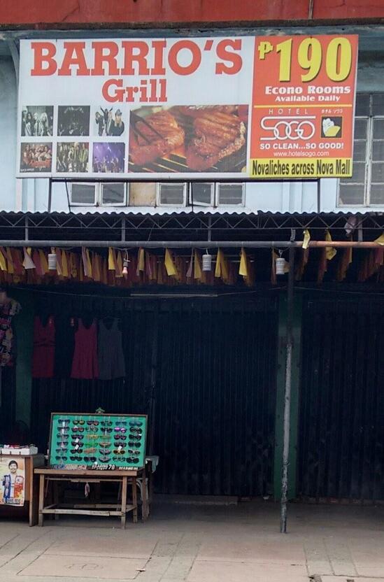 Menu at Barrio's, Quezon City