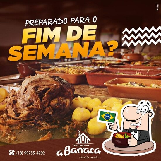 Menu em a Barraca, Guararapes, SP-300