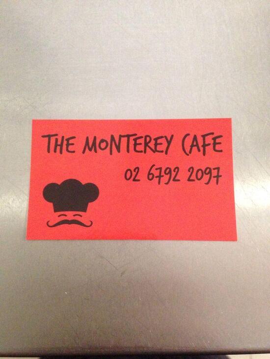 Menu at Monterey Cafe, Narrabri