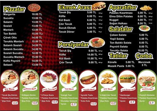 Menu at Wow Pizza, Biga