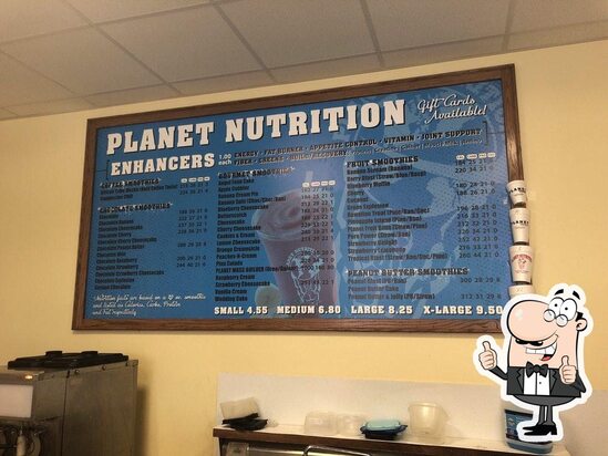 Menu at Planet Nutrition pub & bar, Sulphur