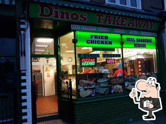 Menu at Dinos Kebab fast food, Pontypool