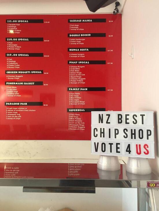 Menu at Master Fish 'N' Chicken fast food, Tauranga