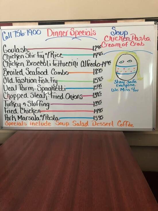 Menu at Midway Cafe, Ravena
