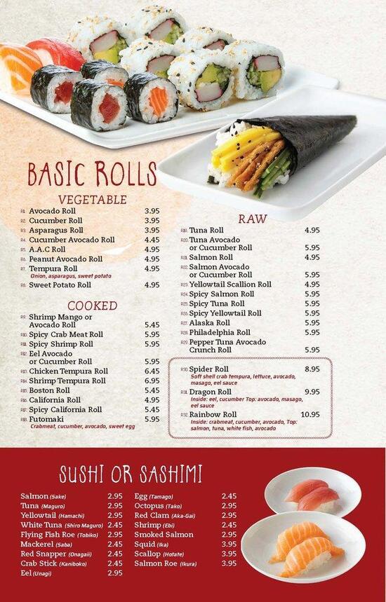 Menu at Tengu Asian Bistro restaurant, Albany