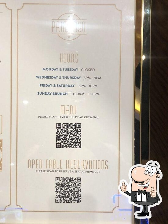 Menu at Prime Cut Steak & Seafood steakhouse, Jamul