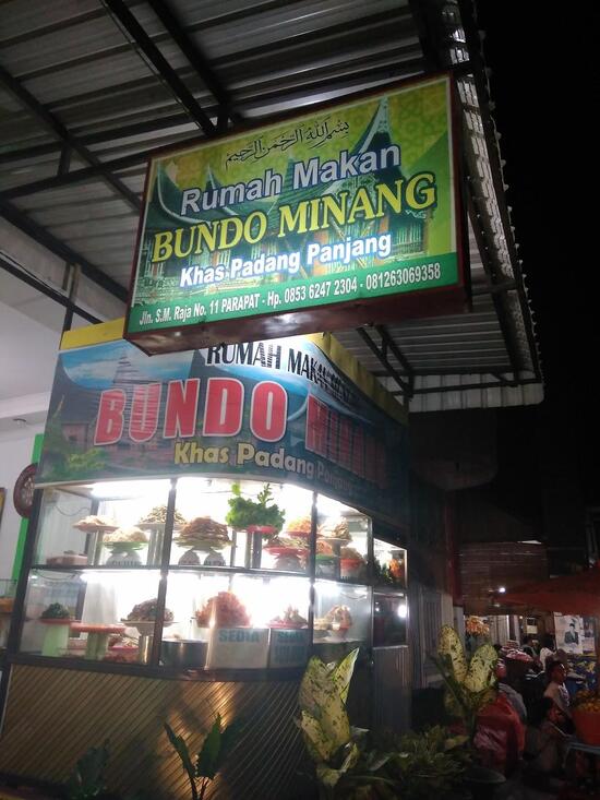 Menu at Rumah Makan Muslim Bundo Minang restaurant, Tiga Raja