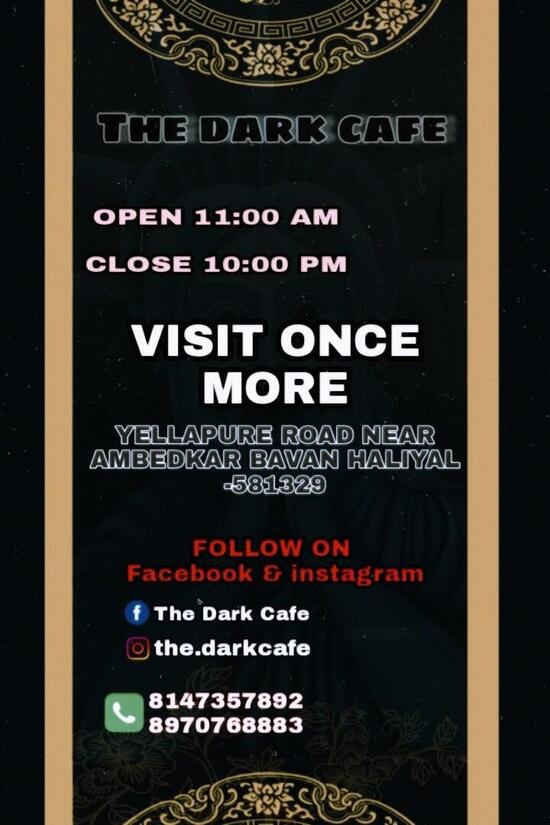 Menu at The Dark Cafe, Haliyal