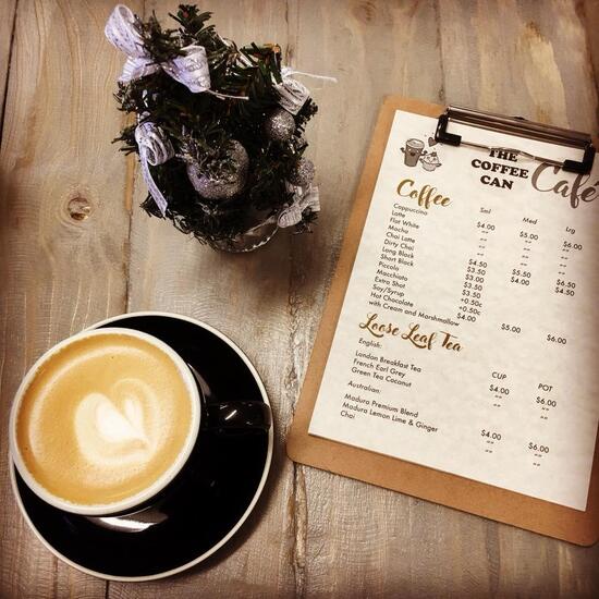 Menu at The Coffee Can cafe, Cairns