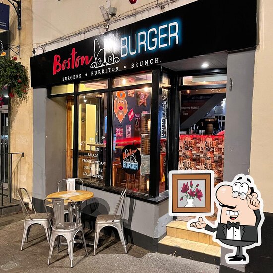 Menu at Boston Burger fast food, Chippenham