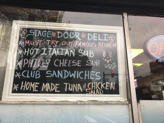Menu at Stage Door Deli restaurant, Alexandria