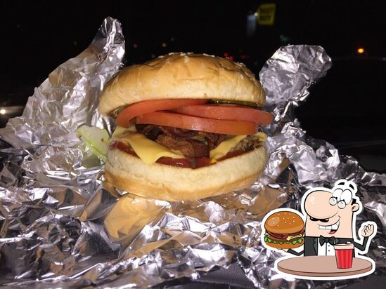 Menu at Five Guys fast food, West Covina, Plaza Dr