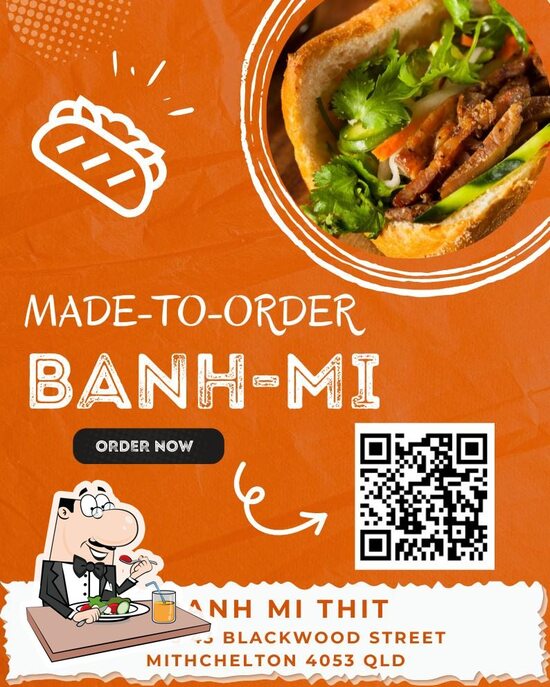 Menu at Banh Mi Thit restaurant, Mitchelton