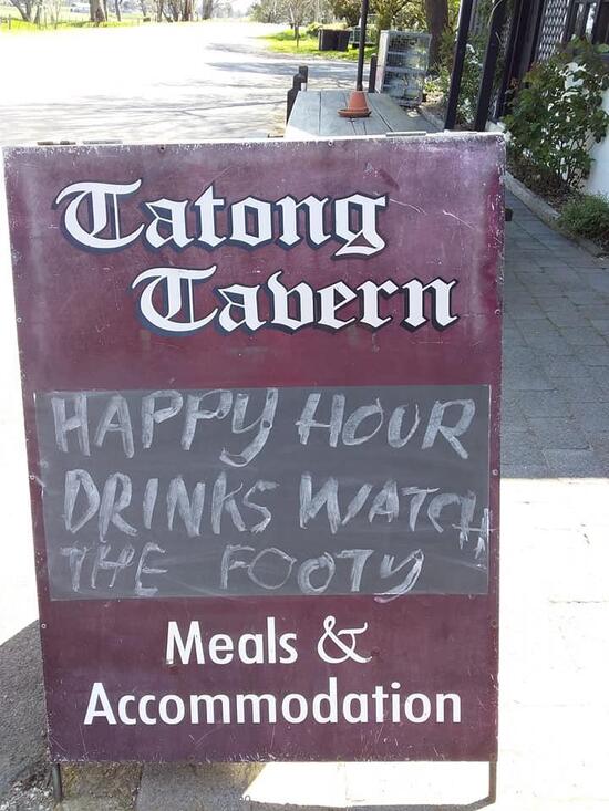 Carta del pub y bar Tatong Tavern est. 1884, Tatong