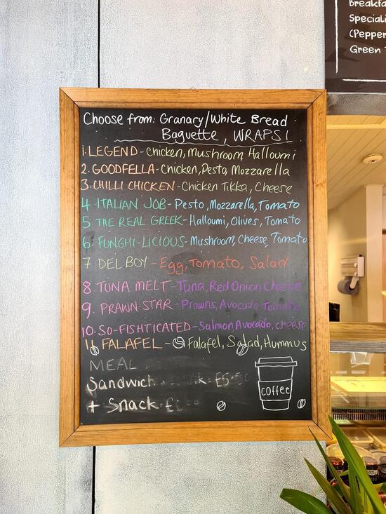 Menu at Deja Brew cafe, London
