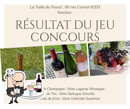 Menu au La Table De Pascal restaurant, Souchez