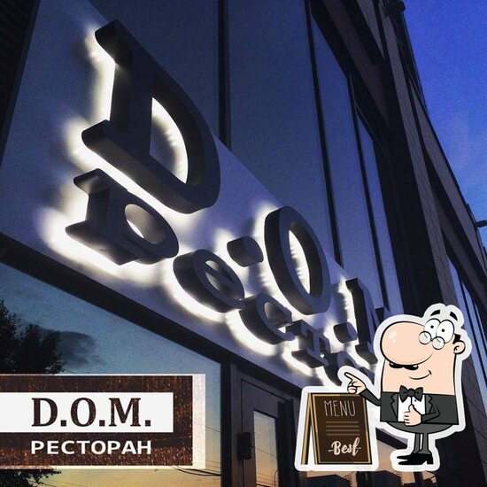Menu at D. O. M. restaurant, Moscow
