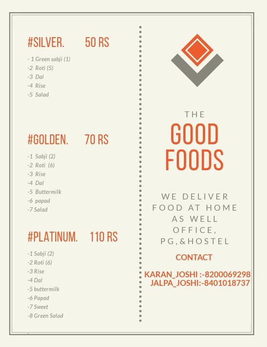 Menu at good food fix thali, Vadodara