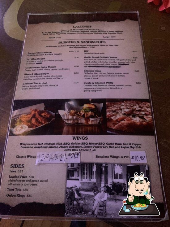 Menu at Cobblestone Ale House pub & bar, Liverpool