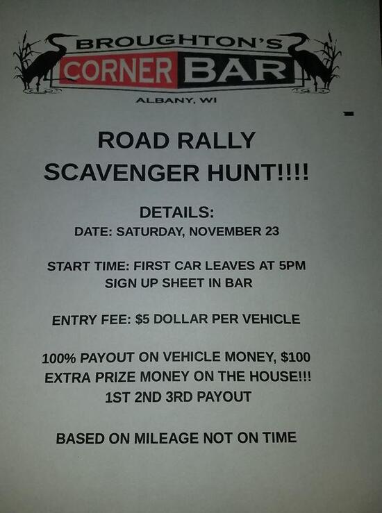 Menu at Broughton's Corner Bar, Albany