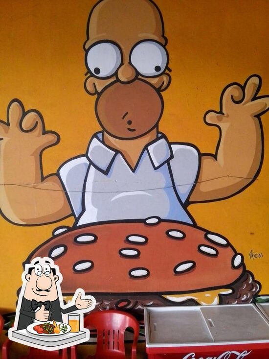 Menu at Simpsons Burger's restaurant, General Escobedo