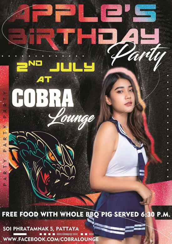 Carta de Cobra Lounge Bar, Pattaya
