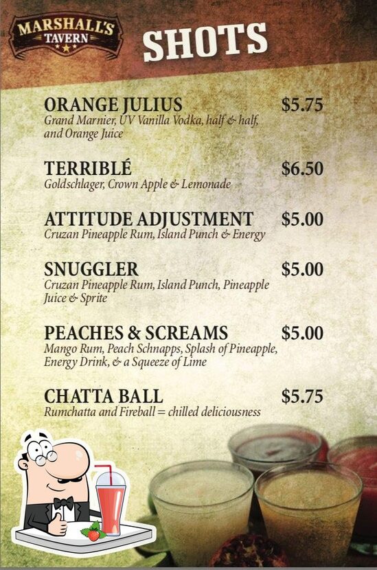 Menu at Marshall's Tavern - Taylor pub & bar, Taylor