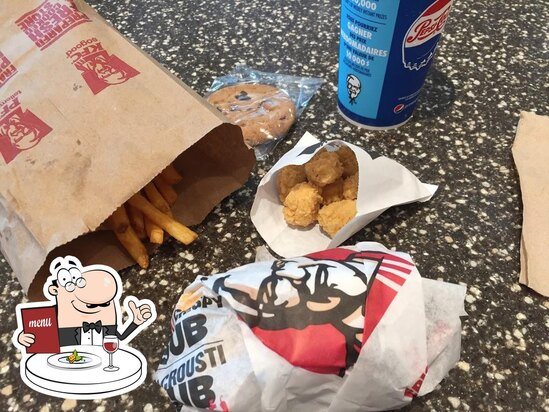 Menu at KFC fast food, Calgary, 210-6455 Macleod Trail SW
