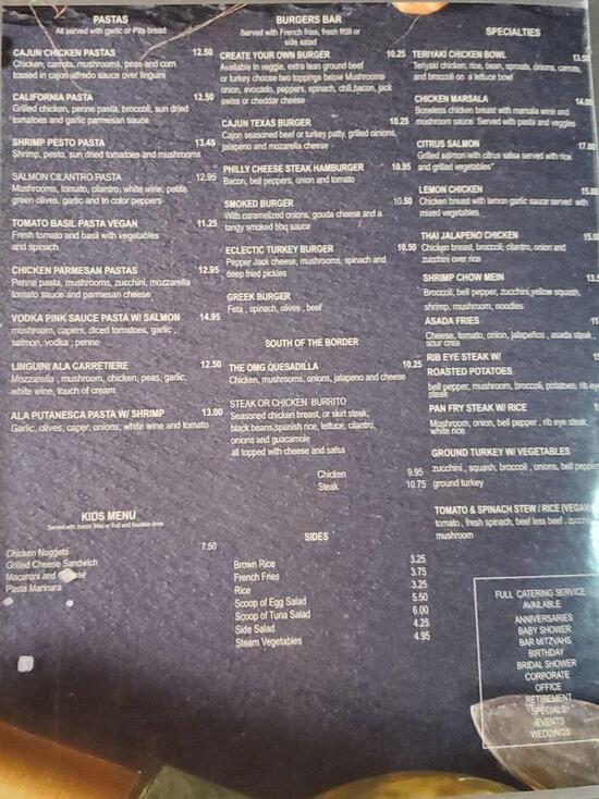 Menu at OMG Great Cuisine restaurant, Los Angeles