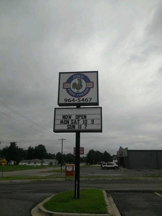 Menu at Jims Fried Chicken restaurant, McLoud