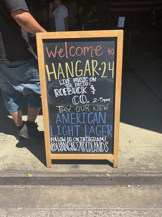 Menu at Hangar 24 Distribution Center, Redlands