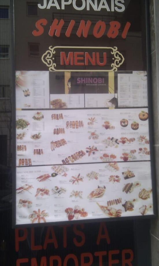 Menu at Shinobi restaurant, Bois-Colombes