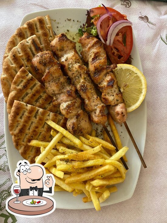 Menu at Thraka Greek BBQ, Kassiopi
