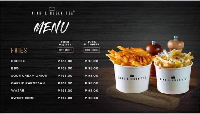 Menu at King and Queen Tea Santiago City Isabela cafe, Santiago