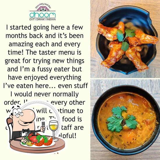 Menu at Dhoom restaurant, Dunfermline