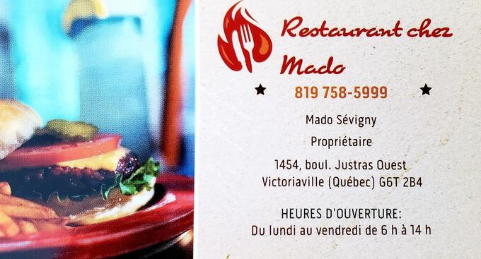 Menu at Restaurant Chez-Mado, Victoriaville