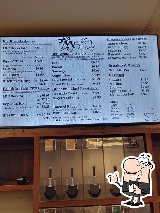 Menu at The Local Bean Cafe, Rancho Murieta