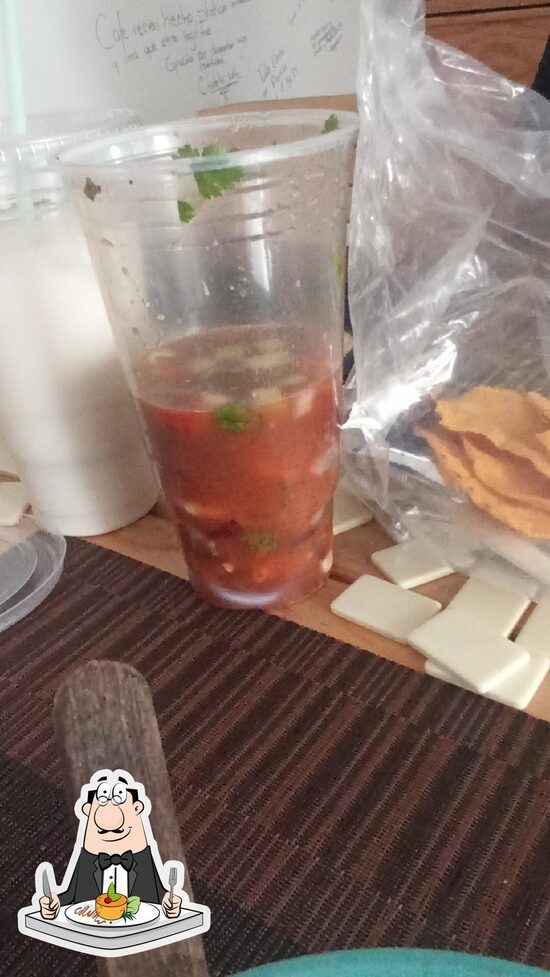 Menu at Cevichería Caimán restaurant, Saltillo
