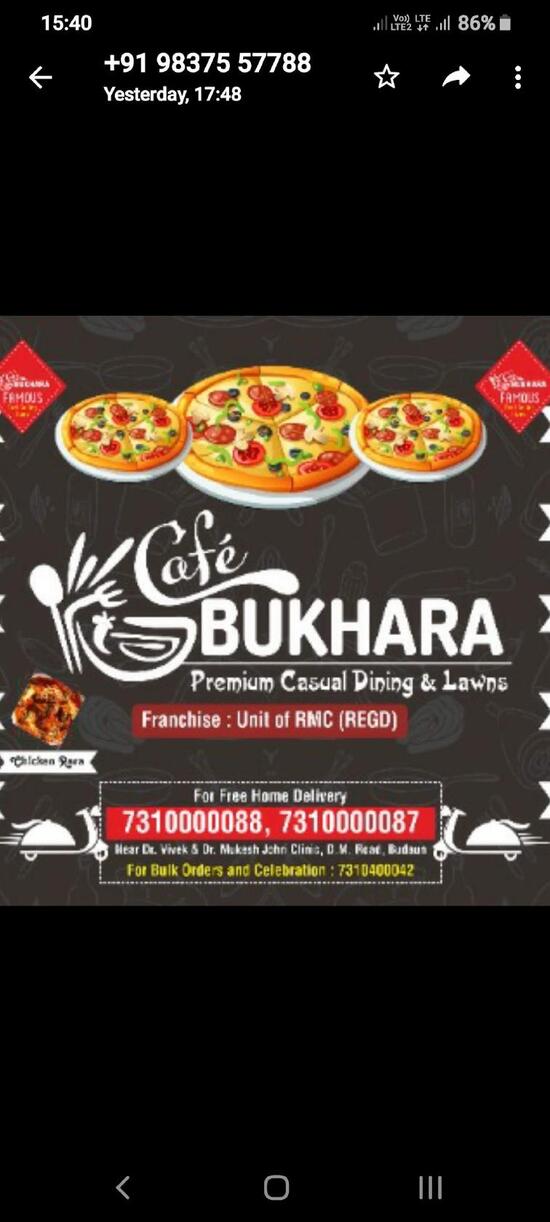 Menu at Café Bukhara (PREMIUM CASUAL DINING), Budaun