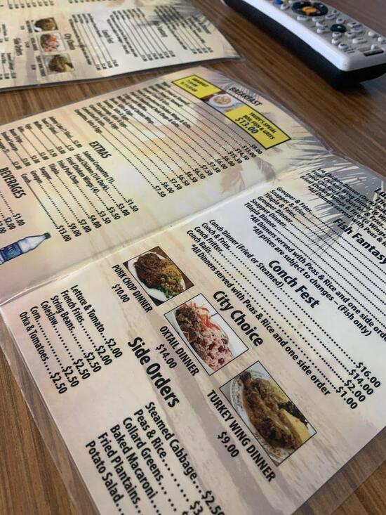 Menu at Bahamian Pot Restaurant, Miami, NW 6th Ave
