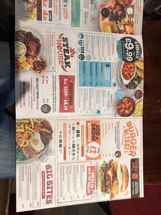 Menu at Orange Tree pub & bar, Braintree, Cressing Rd