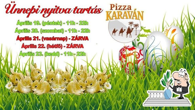 Menu at Pizza Karaván restaurant, Salgótarján