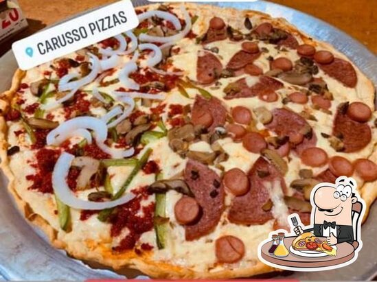 Menu at Caruso Pizzas restaurant, Ciudad del Carmen, Pinosuarez