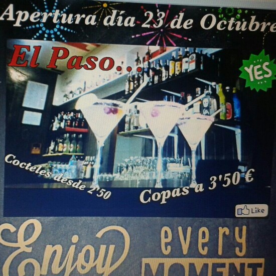 Menu at El Paso Botelleria pub & bar, Consuegra