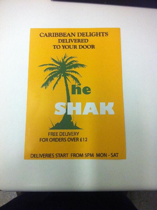 Menu at The Shak restaurant, Morden